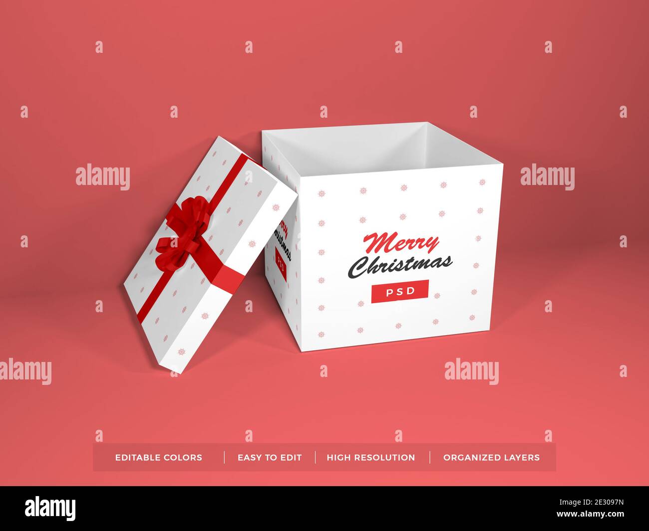 Christmas Gift Box with Mockup Scene Template Stock Photo - Alamy