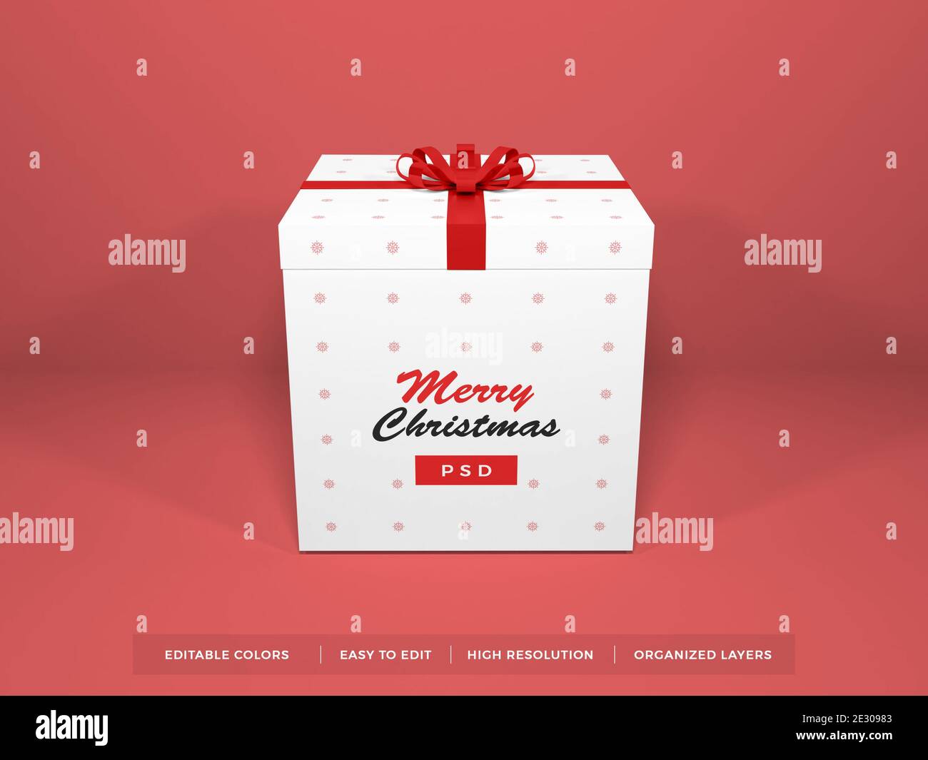 Christmas Gift Box with Mockup Scene Template Stock Photo - Alamy