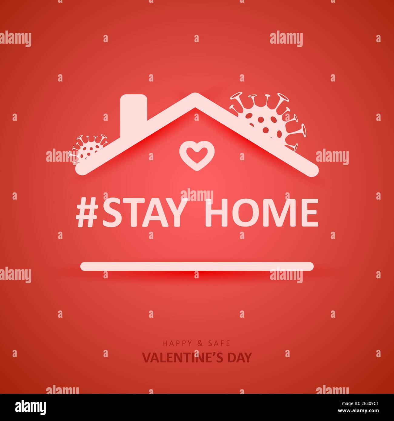 Valentines day 2021. Coronavirus epidemic. Stay at home. Social media ...