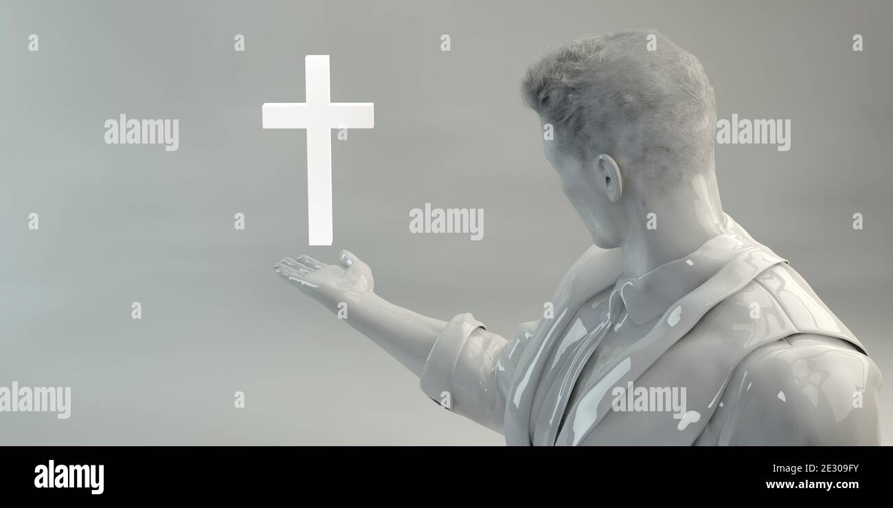 Christian Man and His Faith in Christianity Stock Photo - Alamy