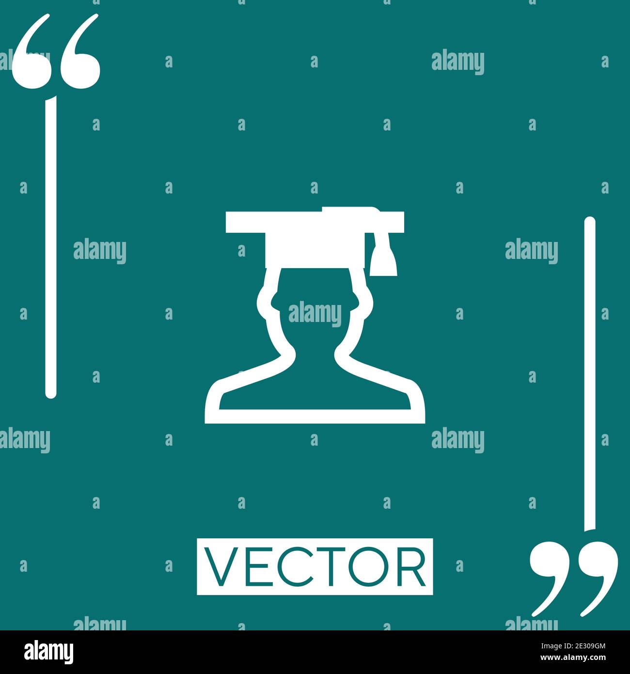student with graduation cap vector icon Linear icon. Editable stroke ...