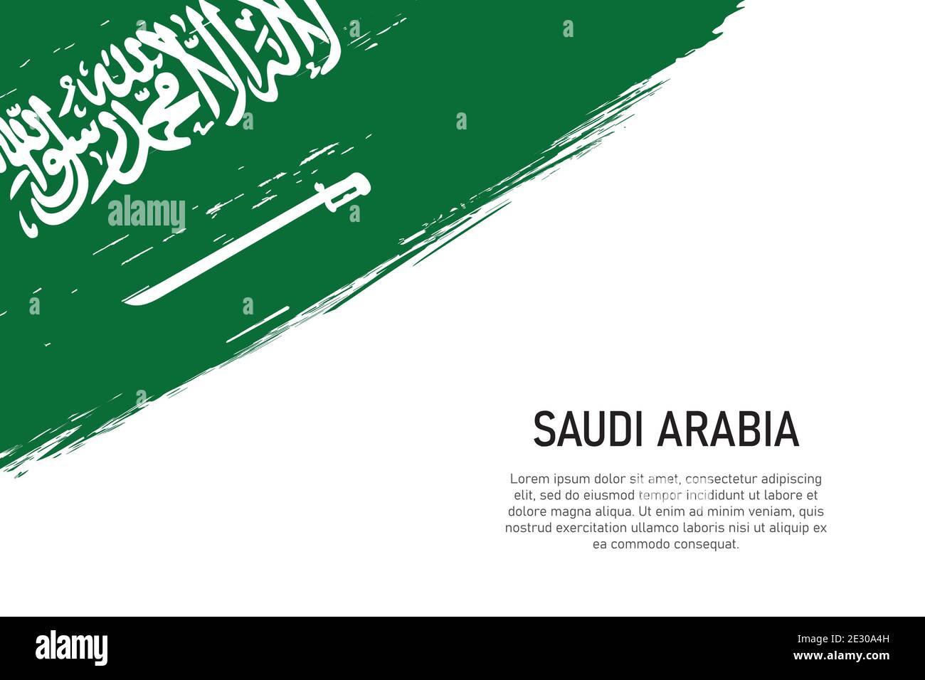 Grunge styled brush stroke background with flag of Saudi Arabia ...