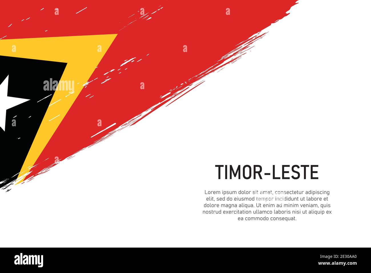 Grunge styled brush stroke background with flag of Timor-Leste ...