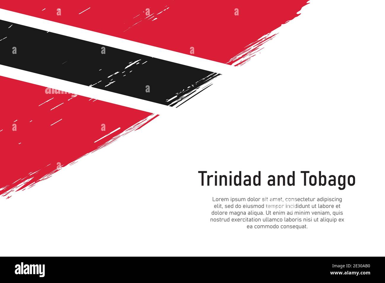 Grunge styled brush stroke background with flag of Trinidad and Tobago ...