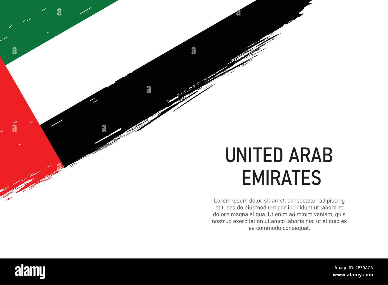 Grunge styled brush stroke background with flag of United Arab Emirates ...