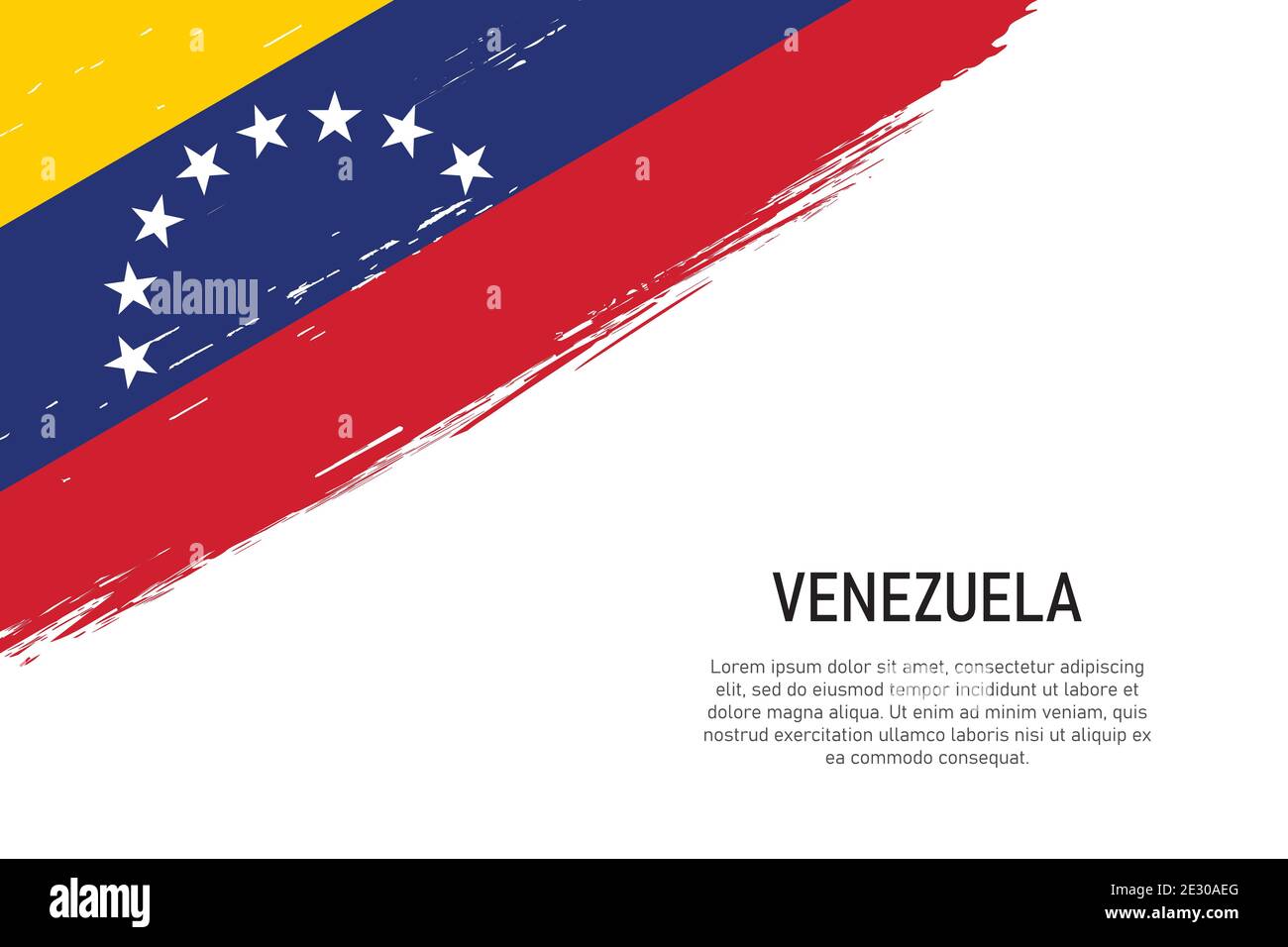 Grunge styled brush stroke background with flag of Venezuela. Template ...