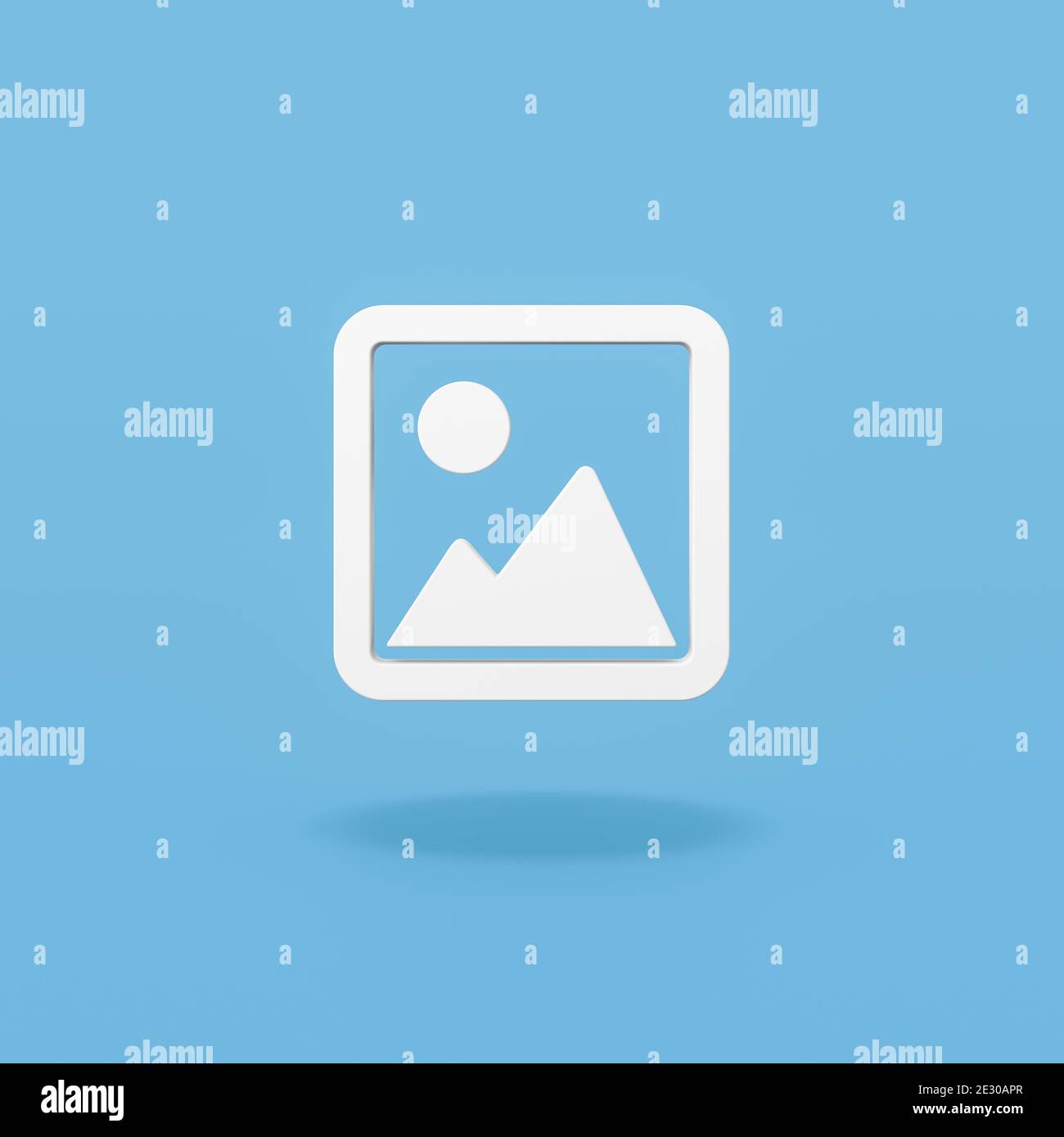 Picture Image Symbol on Blue Background Stock Photo - Alamy
