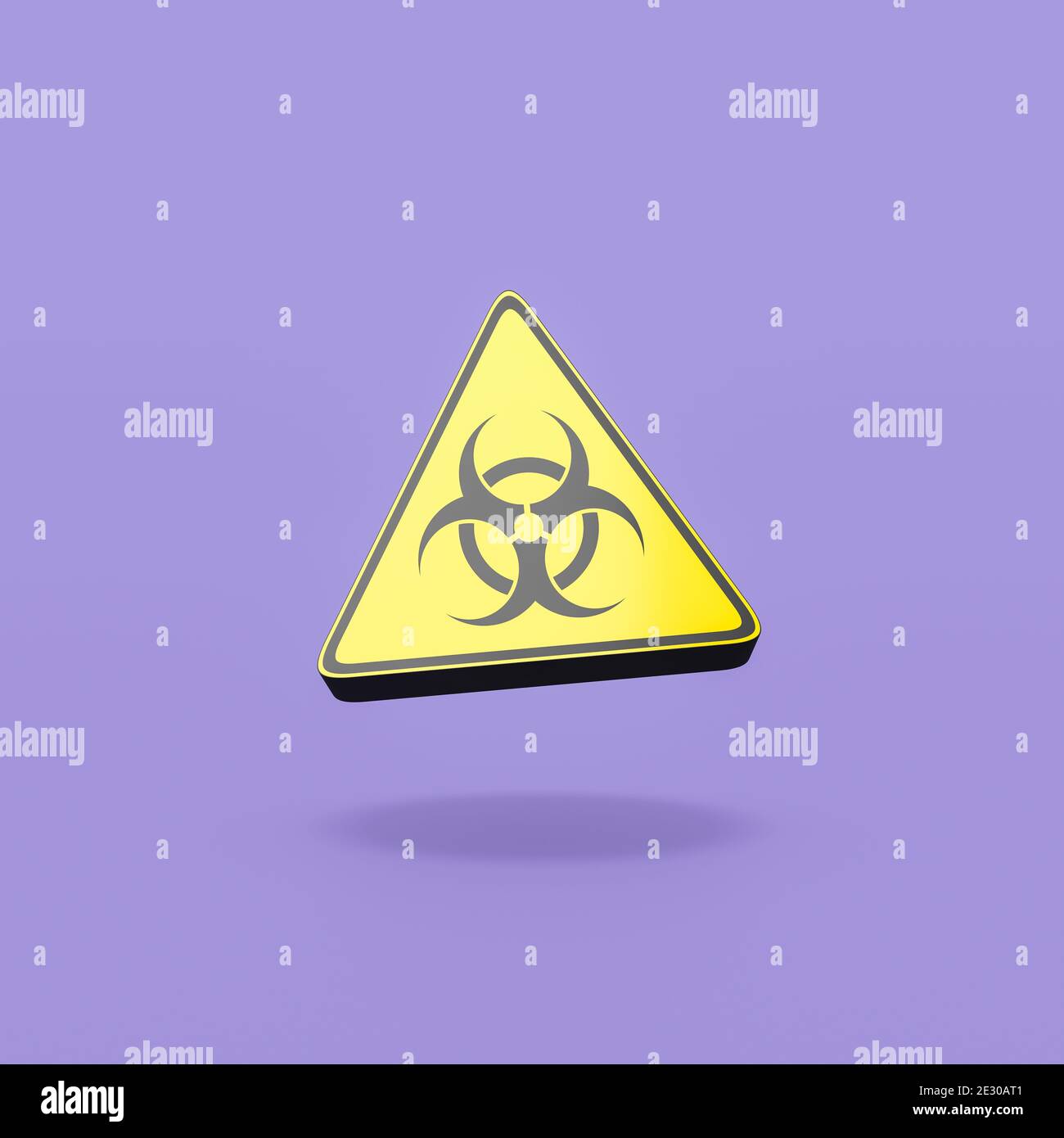 Pandemic Symbol Triangle on Purple Background Stock Photo - Alamy