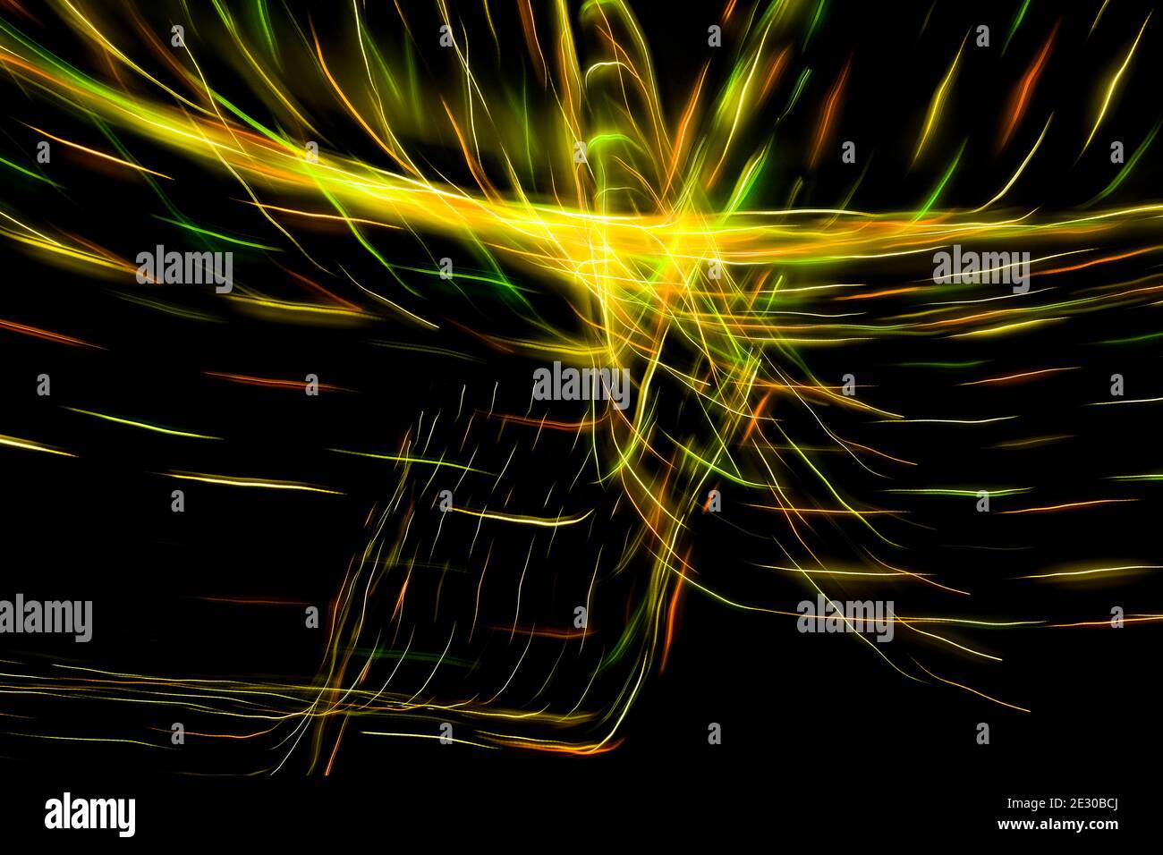 Abstract motion curved lights on dark background Stock Photo - Alamy