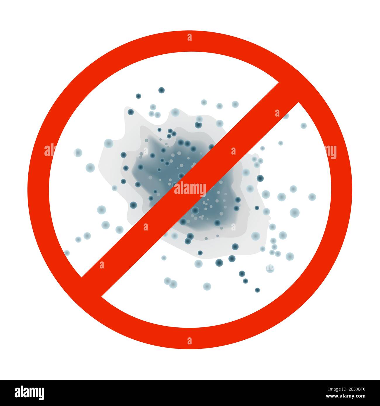 No mold sign isolated on white background. Stop mold icon. Prohibition ...