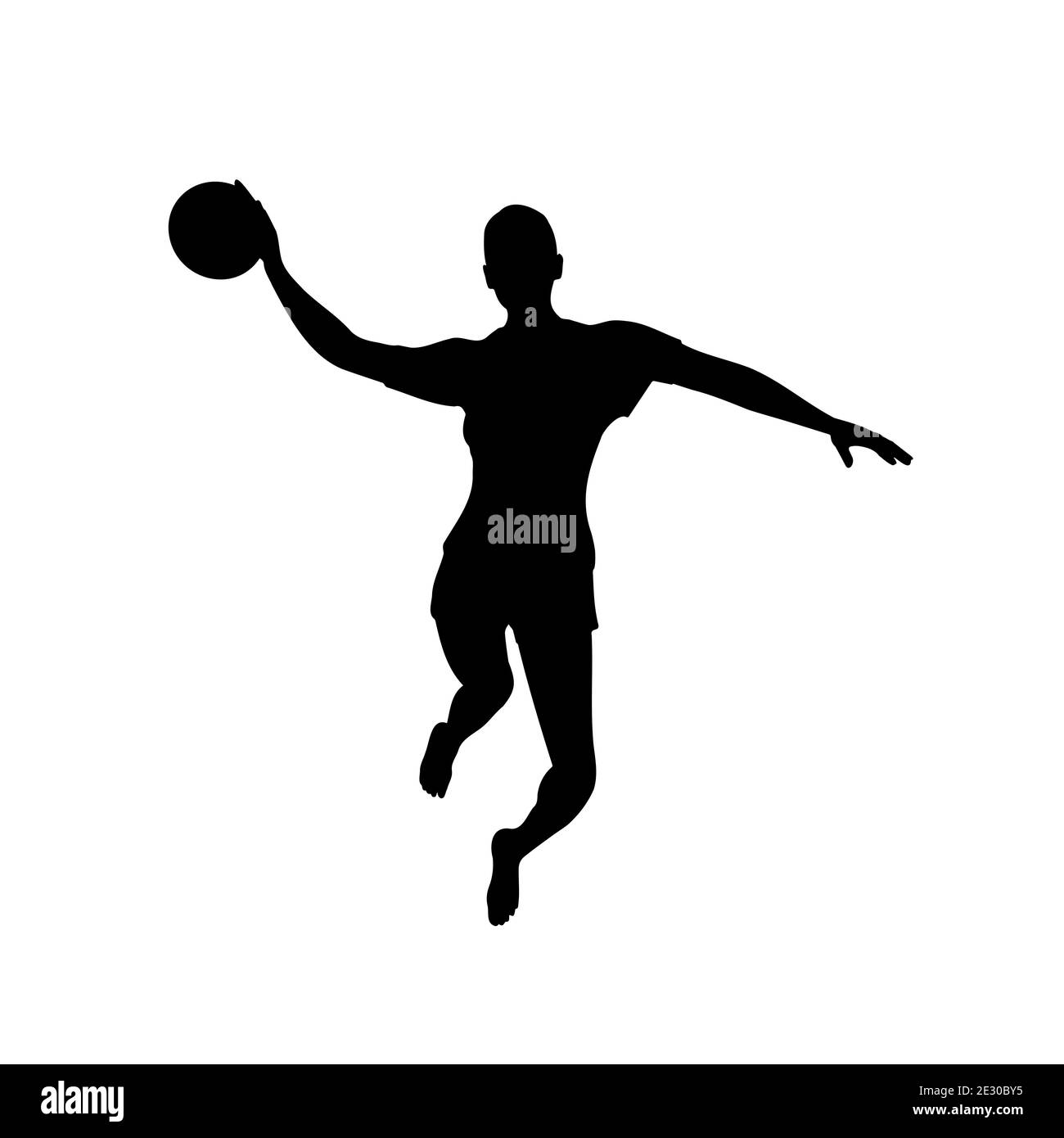 Barefoot woman basketball player in attack on basketball hoop, front ...