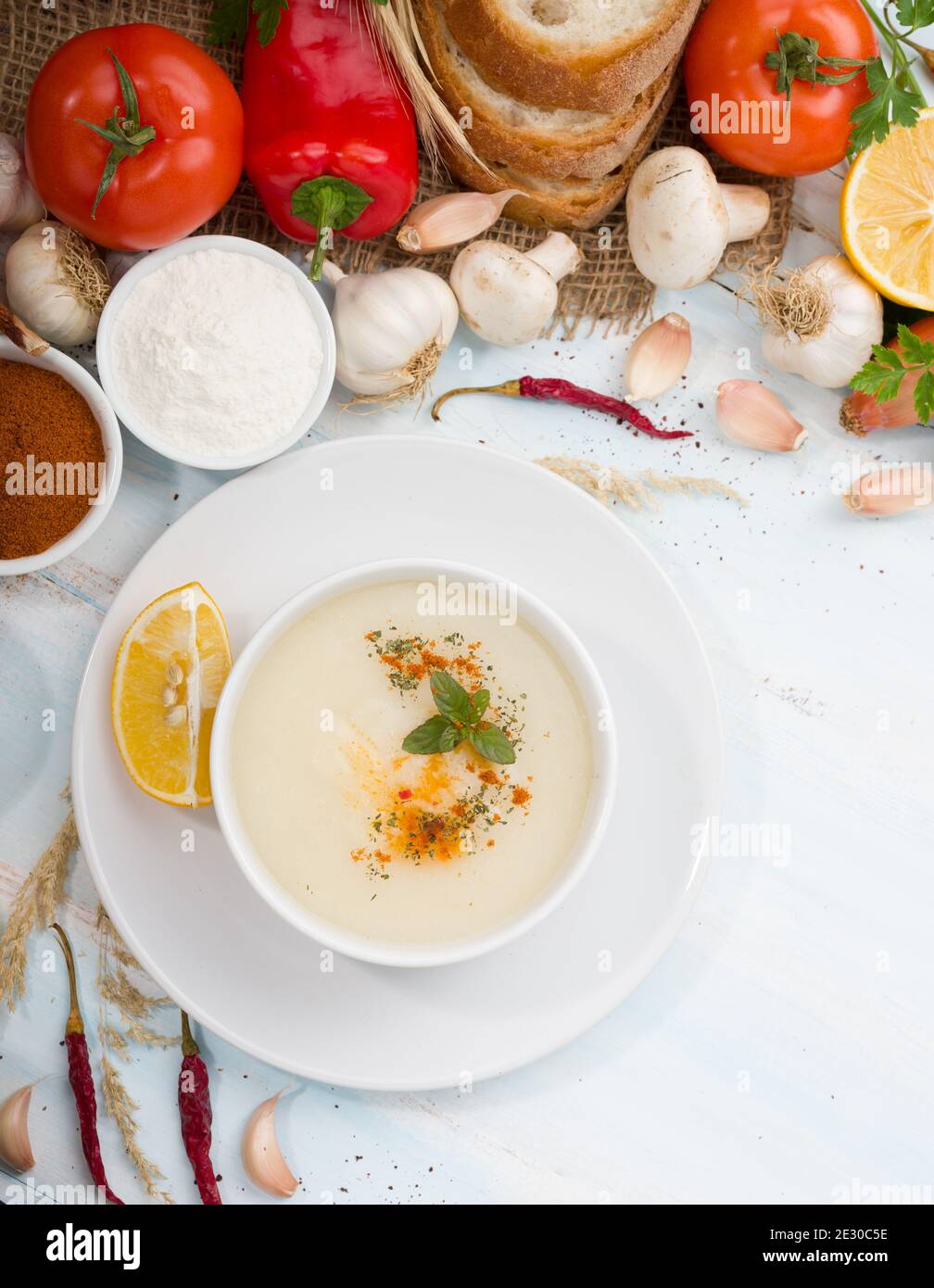 Traditional Turkish tripe soup (Turkish; Iskembe Soup), the concept of ...