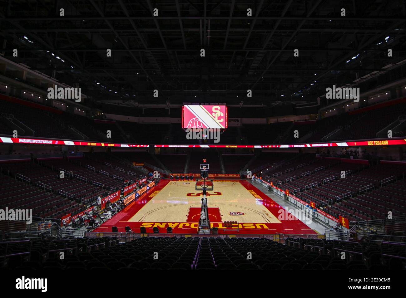 General overall view of the Galen Center court before an NCAA women’s ...