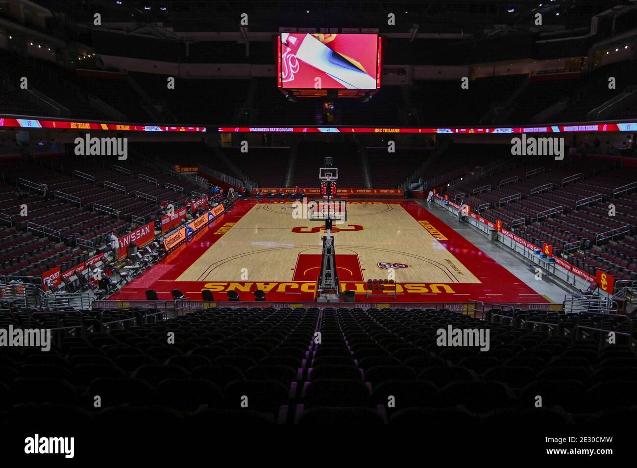 General overall view of the Galen Center court before an NCAA women’s ...