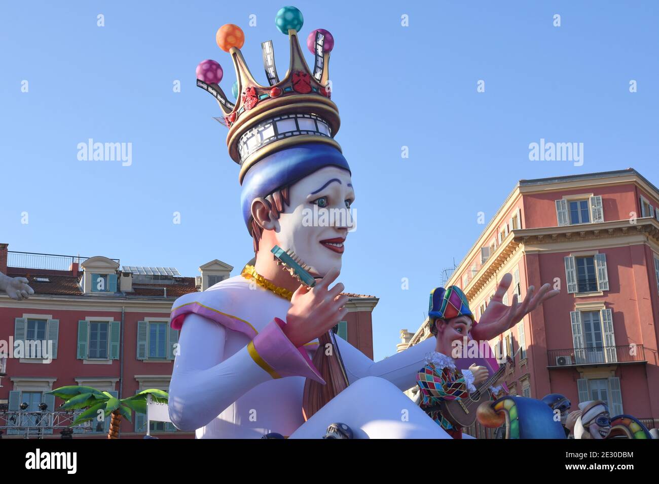 France, french riviera, Nice city, the float of the King on carnival ...