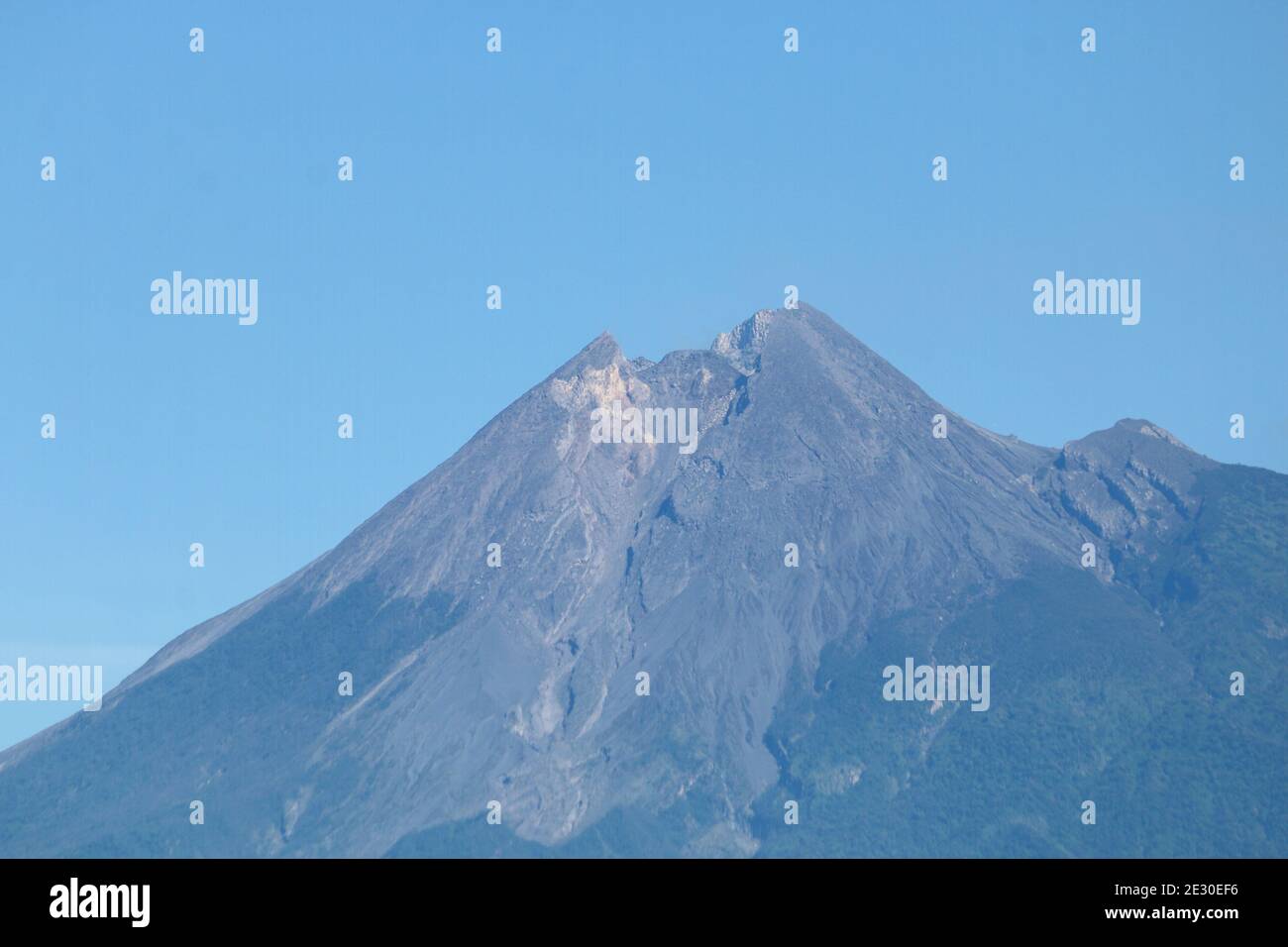 Mount Merapi crater in Yogyakarta, Indonesia Volcano Landscape View ...
