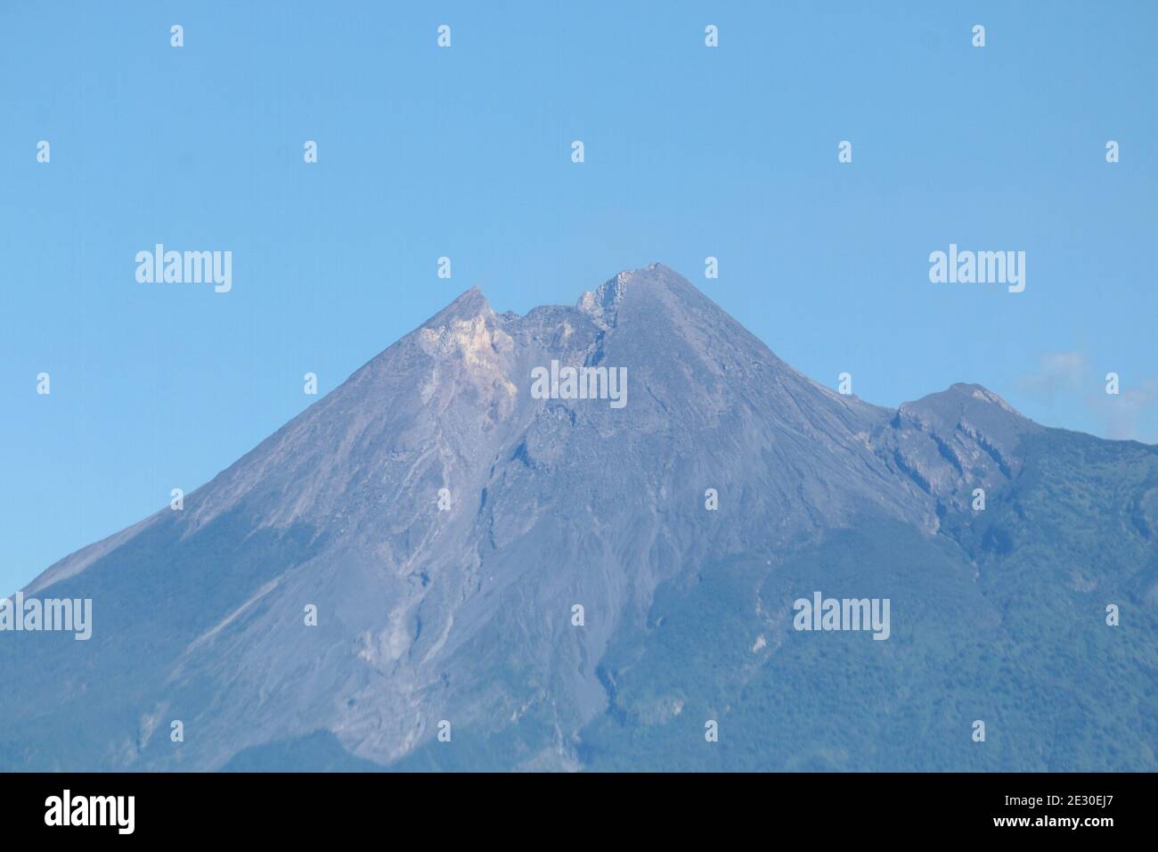 Mount Merapi crater in Yogyakarta, Indonesia Volcano Landscape View ...