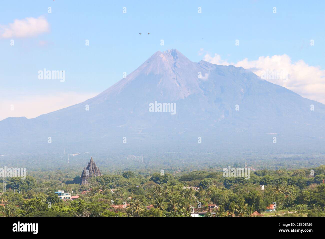 Mount Merapi in Yogyakarta, Indonesia Volcano Landscape View with ...