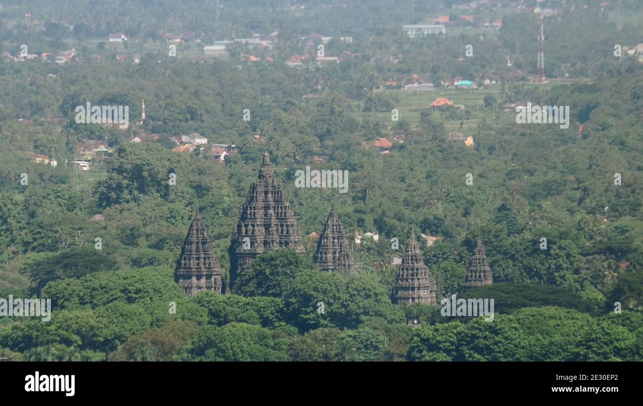 Aerial view of Prambanan Temple in Yogykarta, Indonesia Stock Photo - Alamy