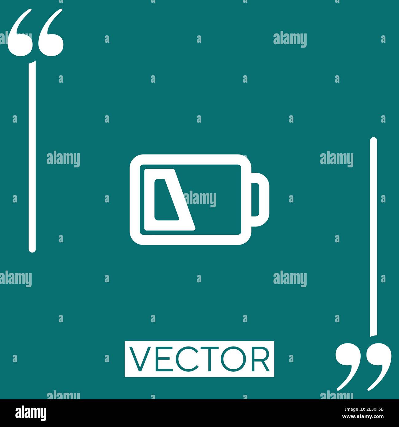 battery on discharged level outline Linear icon. Editable stroke line ...