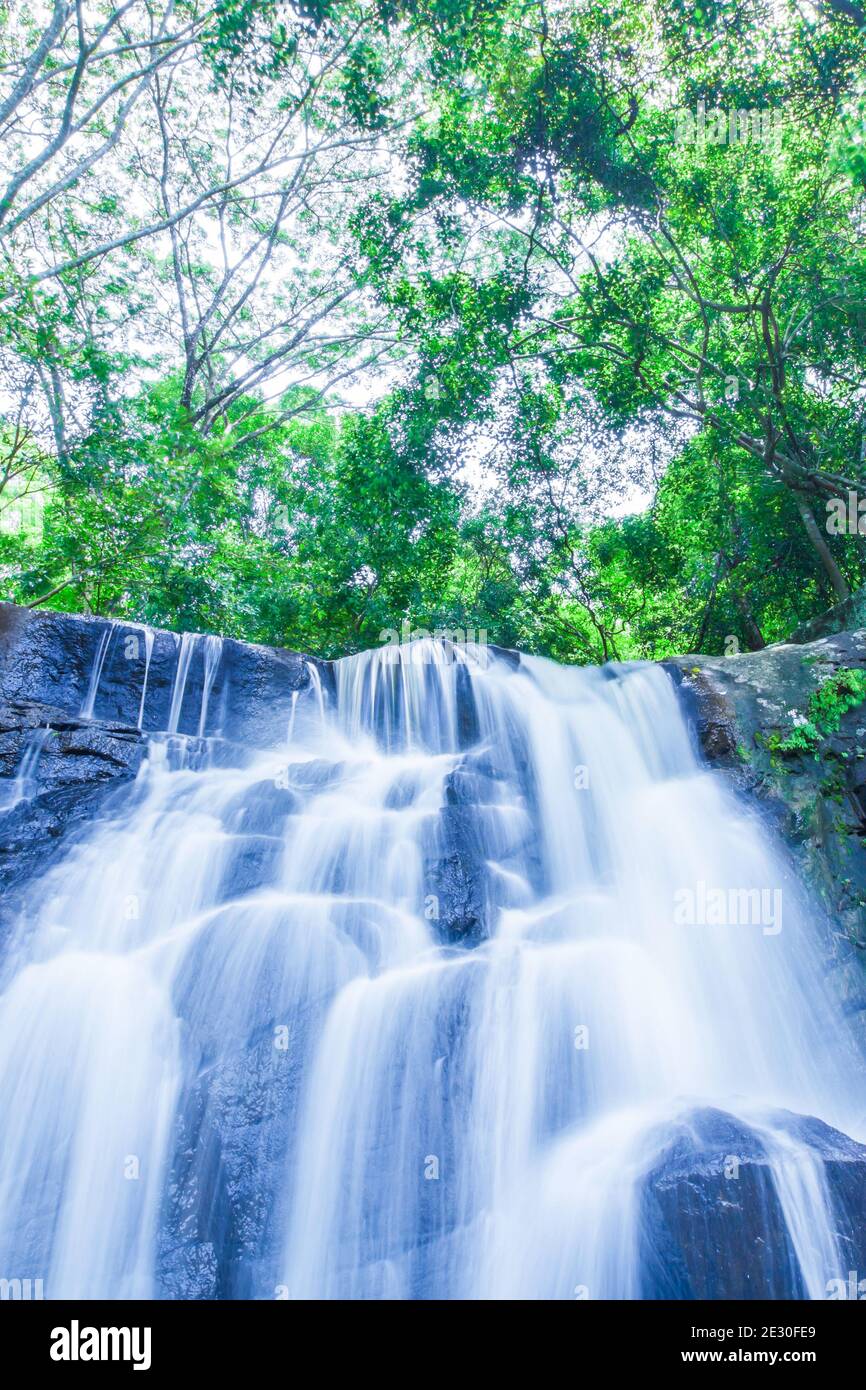 Layers of rock with falling water hi-res stock photography and images ...