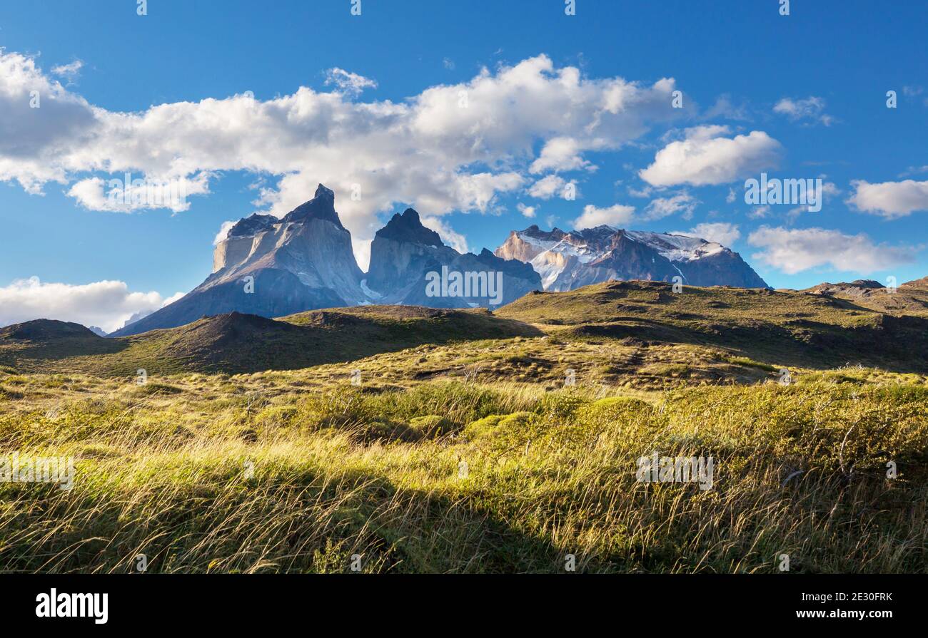 Beautiful mountain landscapes in Torres Del Paine National Park, Chile ...