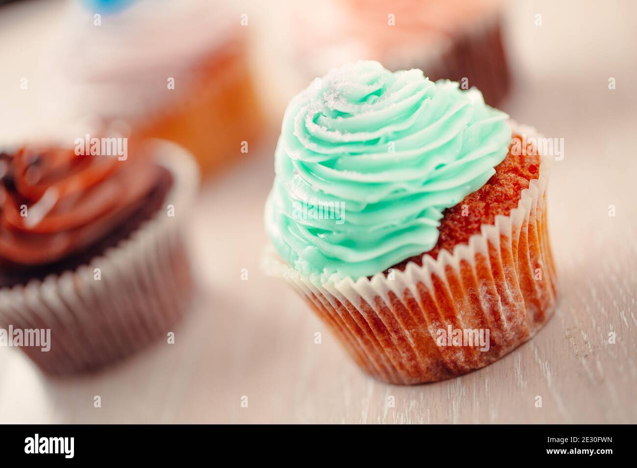 Selection of Colored Cupcakes. High photo quality Stock Photo - Alamy