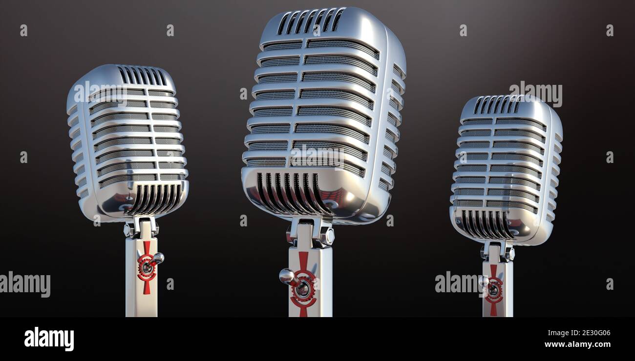 Radio show microphones hi-res stock photography and images - Alamy
