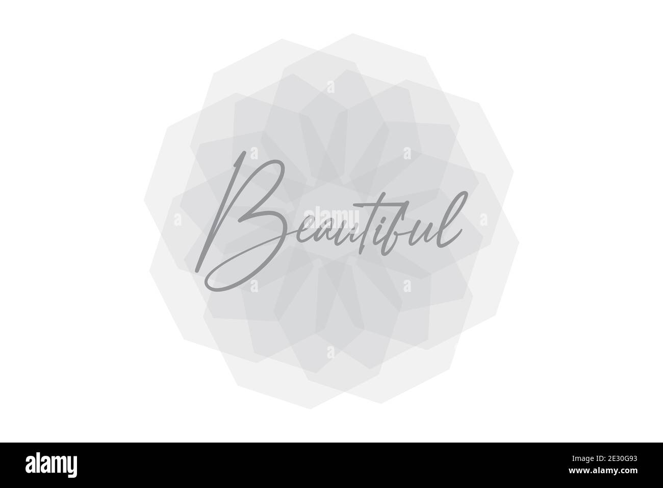 Modern, elegant and simple graphic design of a word "Beautiful" with ...