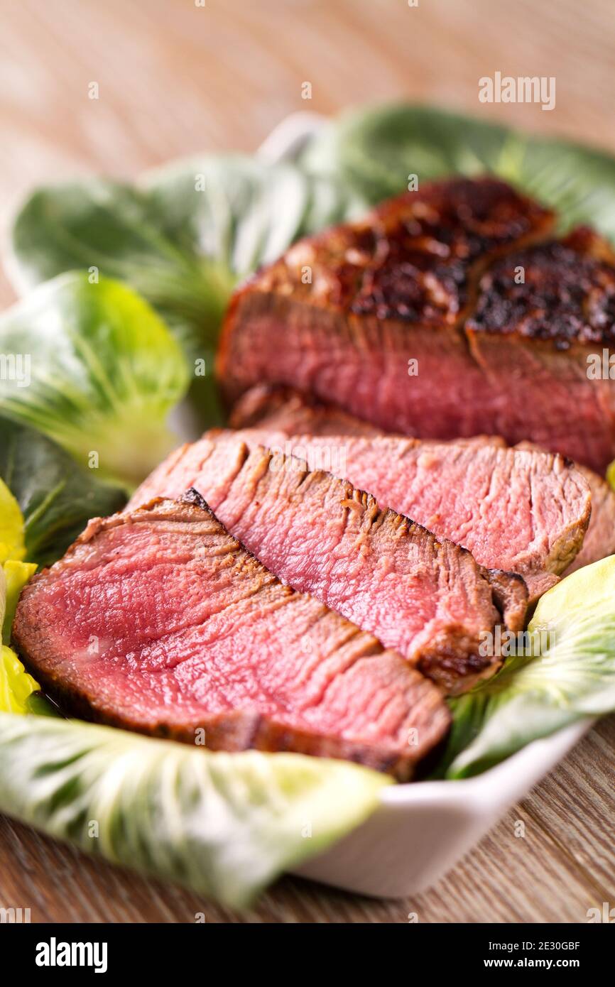 Cooked beef fillet served hi-res stock photography and images - Alamy