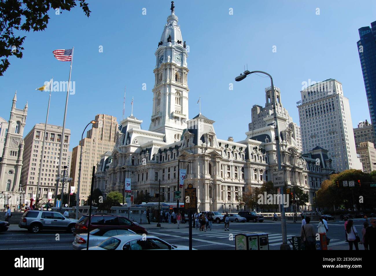 American Flag City hall Philadelphia USA Stock Photo - Alamy
