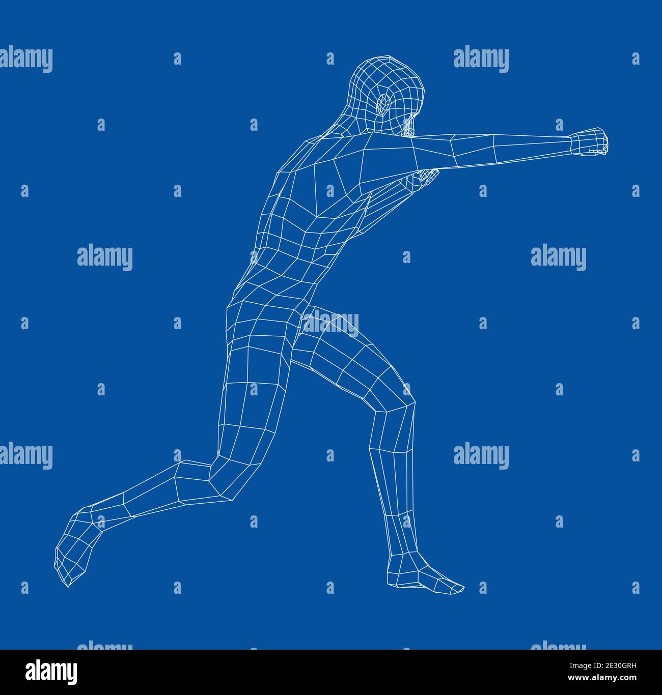 Wireframe boxing man. Vector Stock Vector Image & Art - Alamy