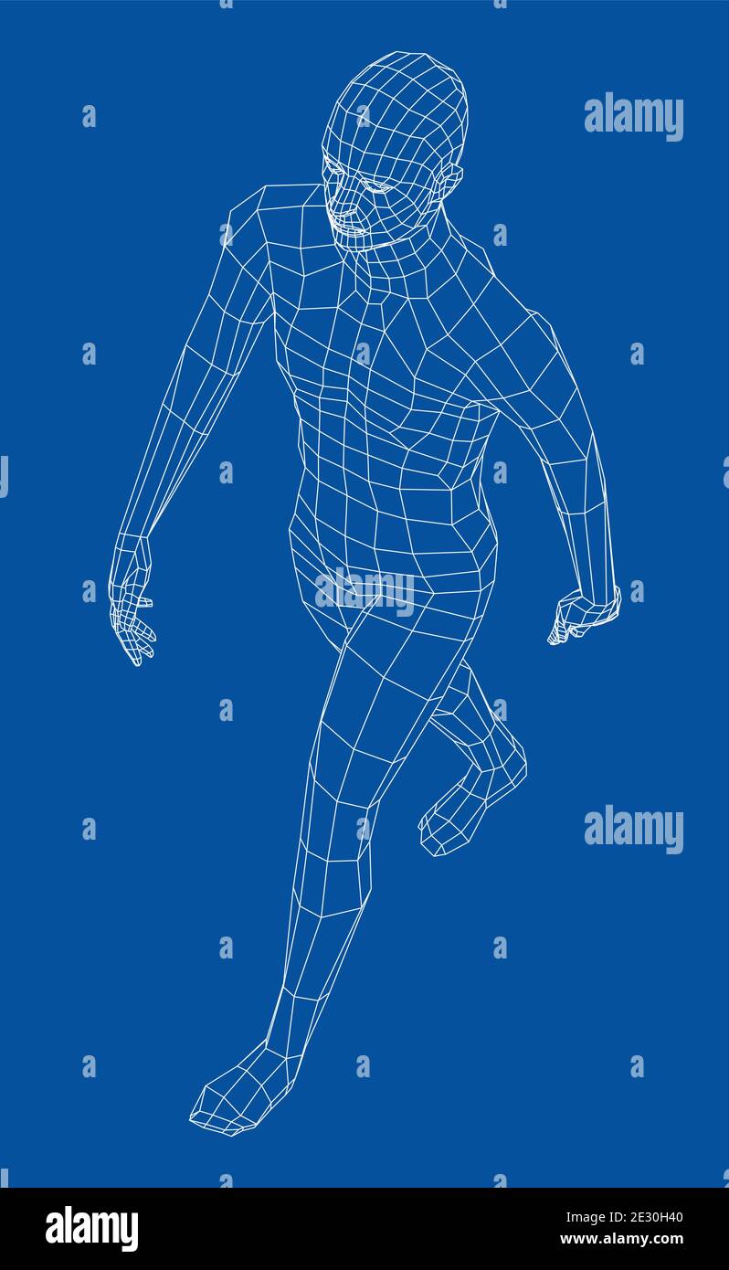 Wireframe walking man. Vector Stock Vector Image & Art - Alamy