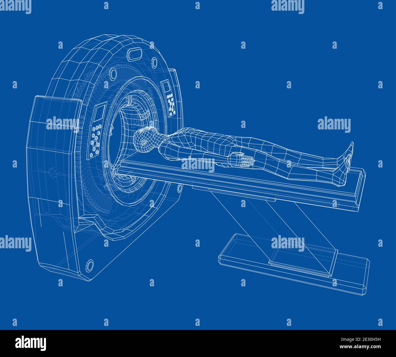 MRI machine scanning patient inside. Vector Stock Vector Image & Art ...