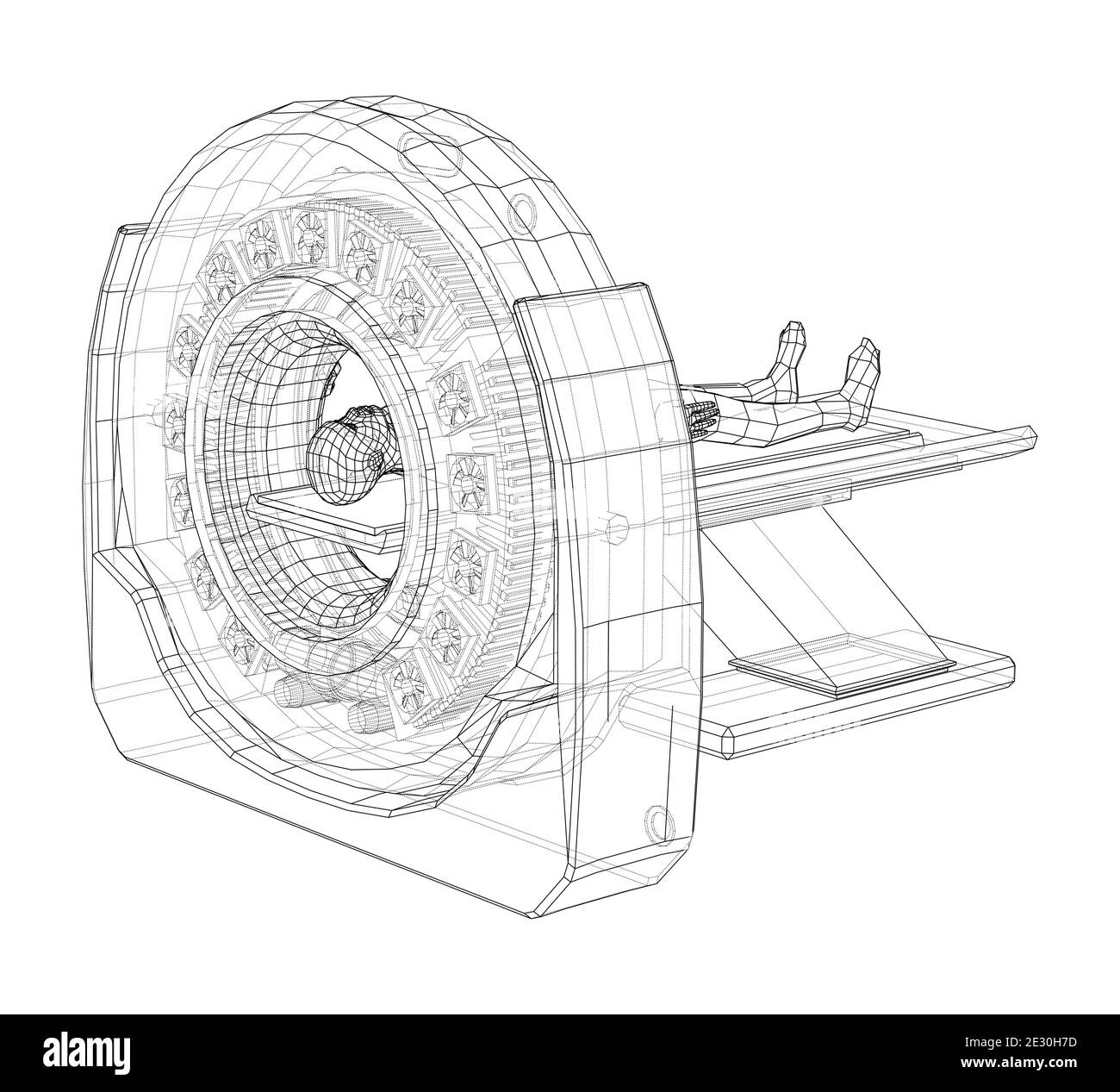 MRI machine scanning patient inside. Vector Stock Vector Image & Art ...