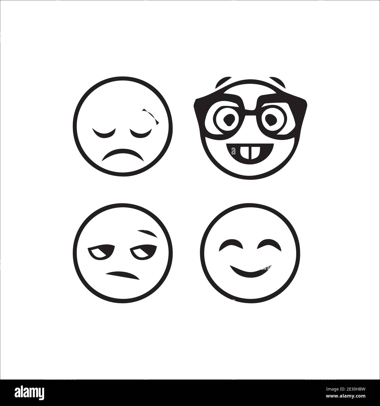 Collection set face evil Black and White Stock Photos & Images - Alamy