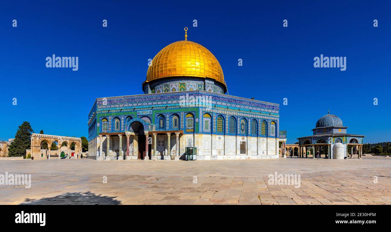 Jerusalem, Israel - October 12, 2017: Dome of the Rock Islamic monument ...