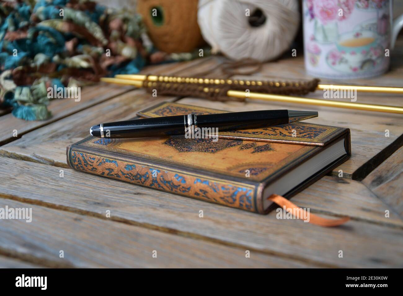 A still life picture representing relaxation crafts and hobbies of ...