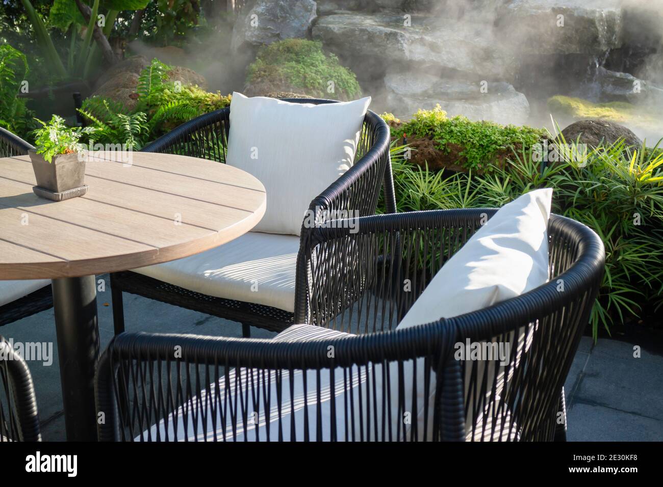 Relaxation green resort cafe and restaurant, stock photo Stock Photo ...