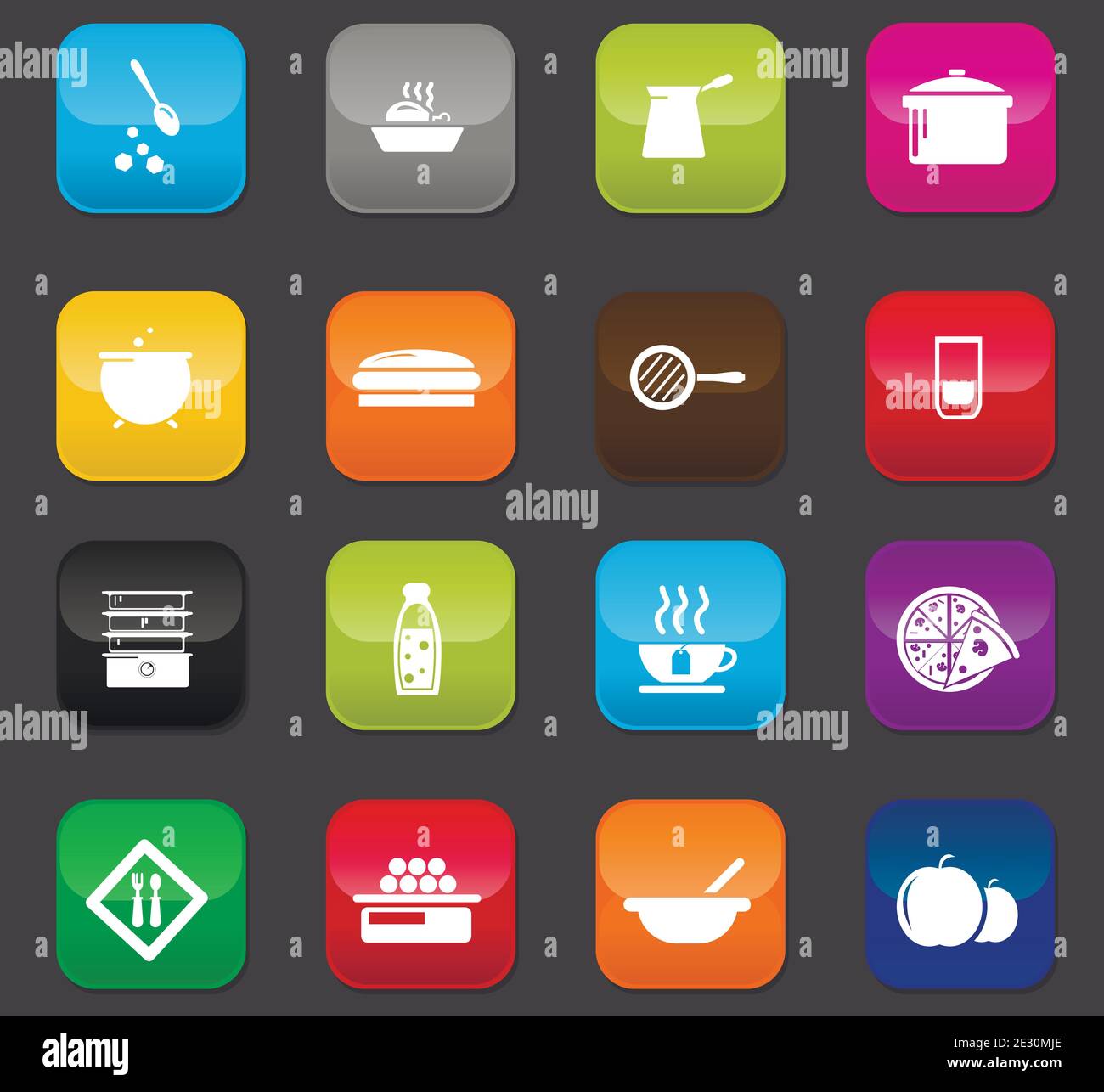 Food and kitchen icons set Stock Vector Image & Art - Alamy