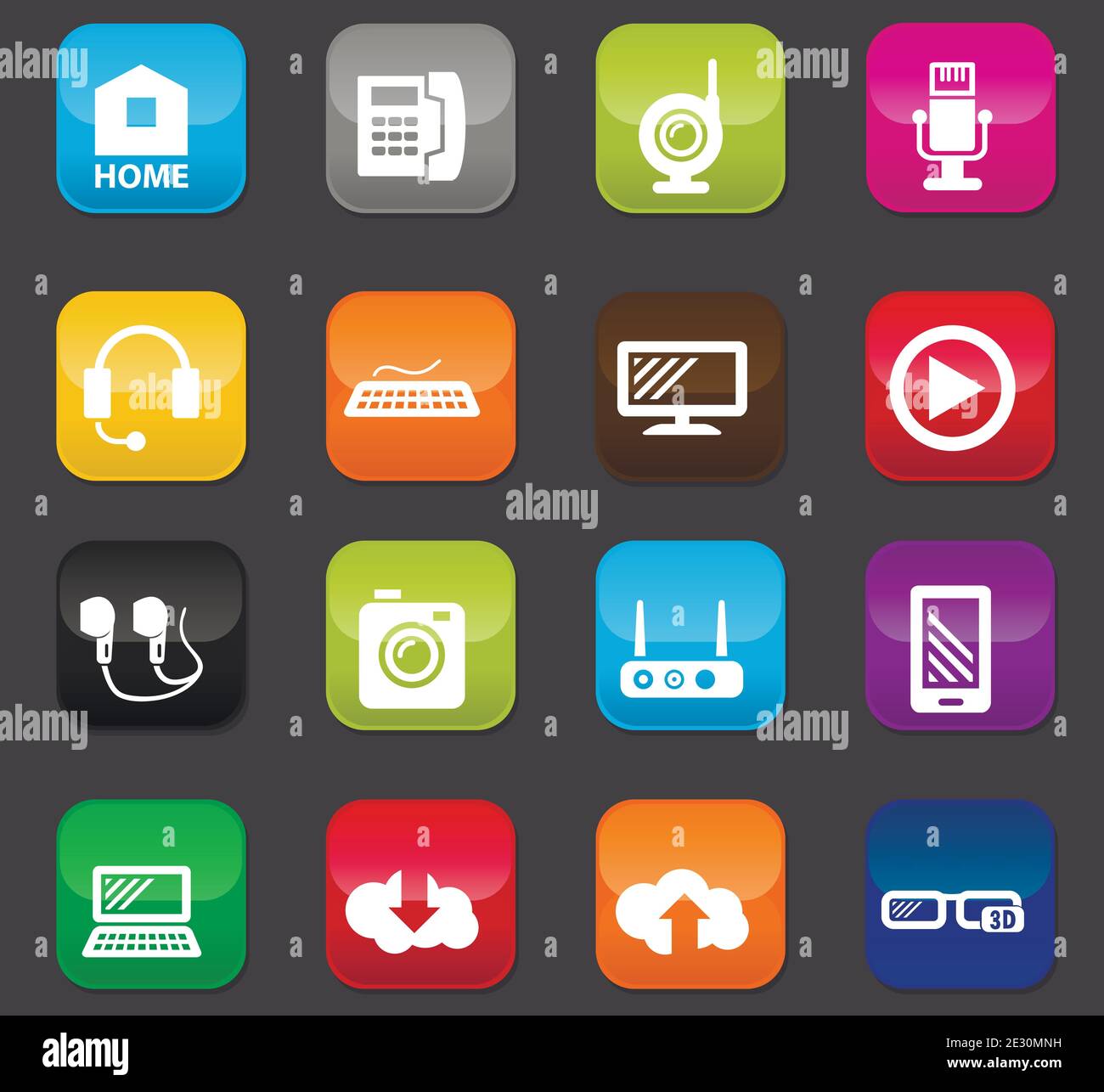 Hi tech icons set Stock Vector Image & Art - Alamy