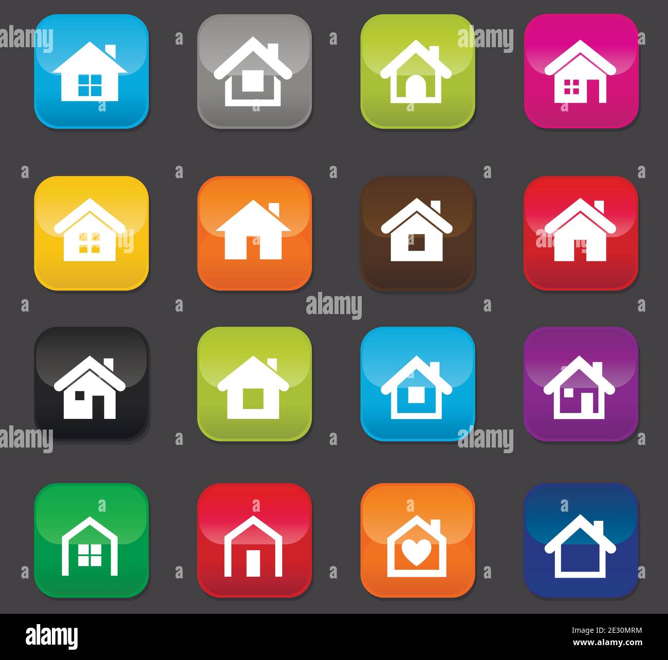Houses icons set Stock Vector Image & Art - Alamy