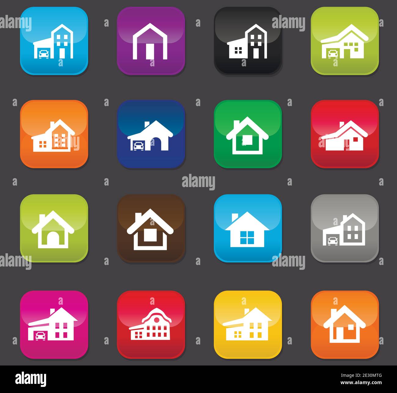 house type icons set Stock Vector Image & Art - Alamy