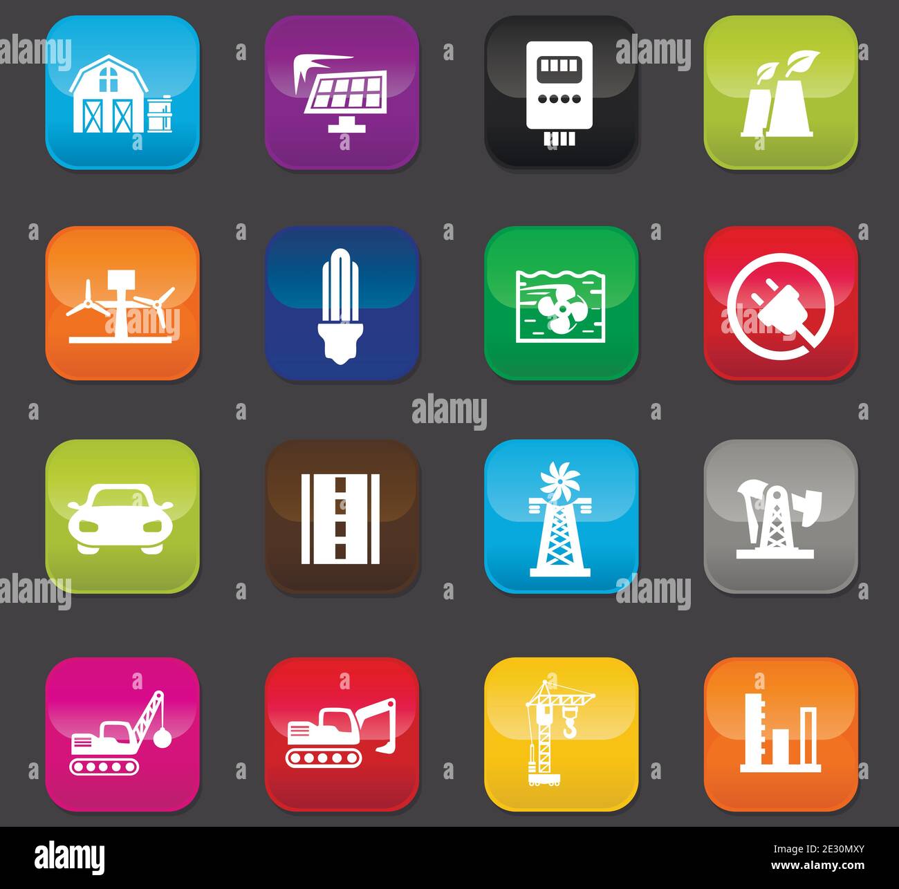 Industry icons set Stock Vector Image & Art - Alamy