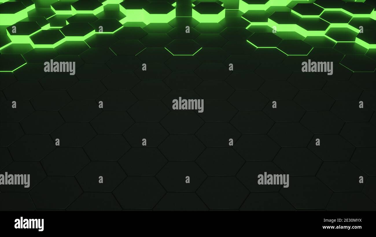 Hexagonal green futuristic pattern background Stock Photo - Alamy