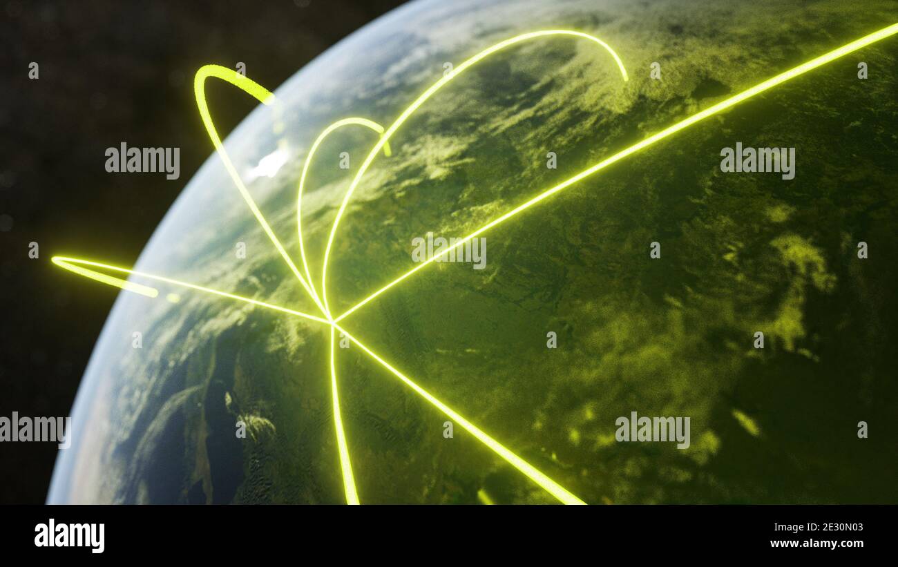 Earth global connections on surface Stock Photo - Alamy