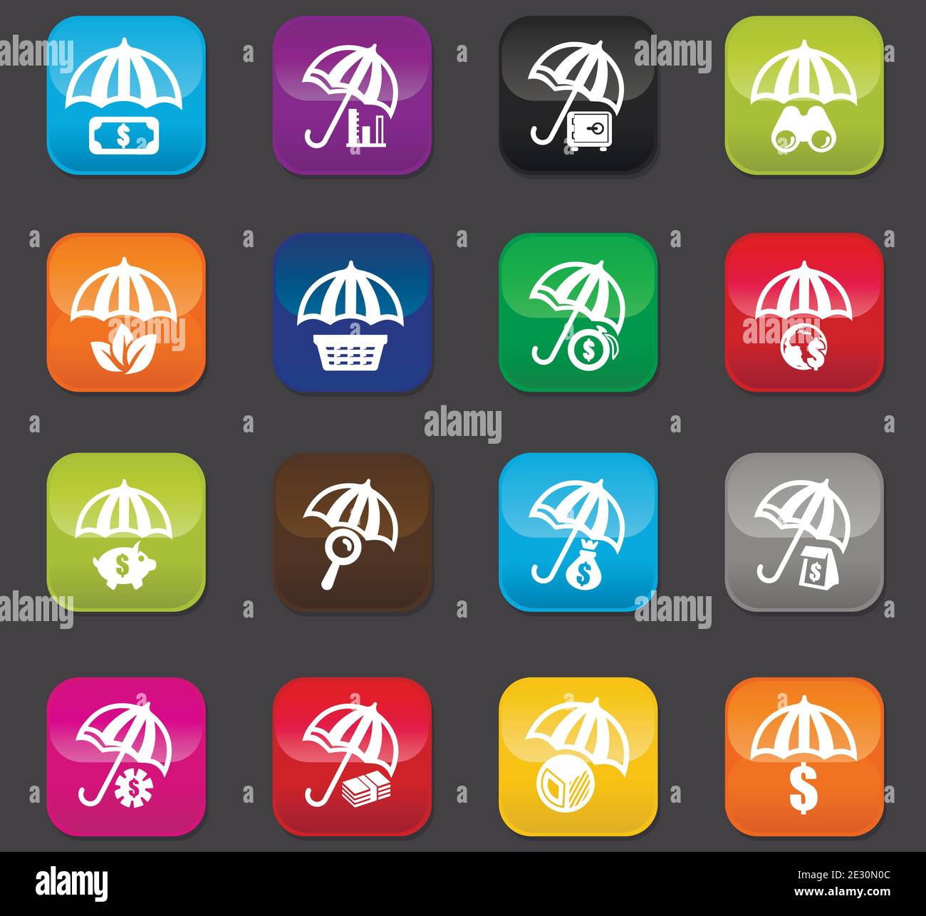 Insurance icons set Stock Vector Image & Art - Alamy