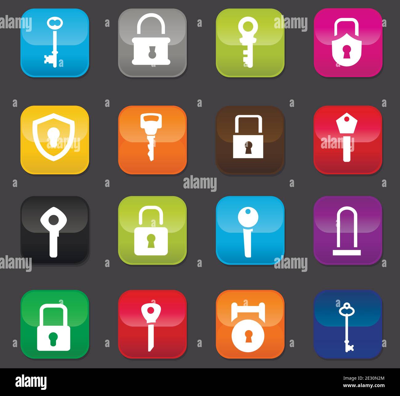 Lock and Key icons set Stock Vector Image & Art - Alamy
