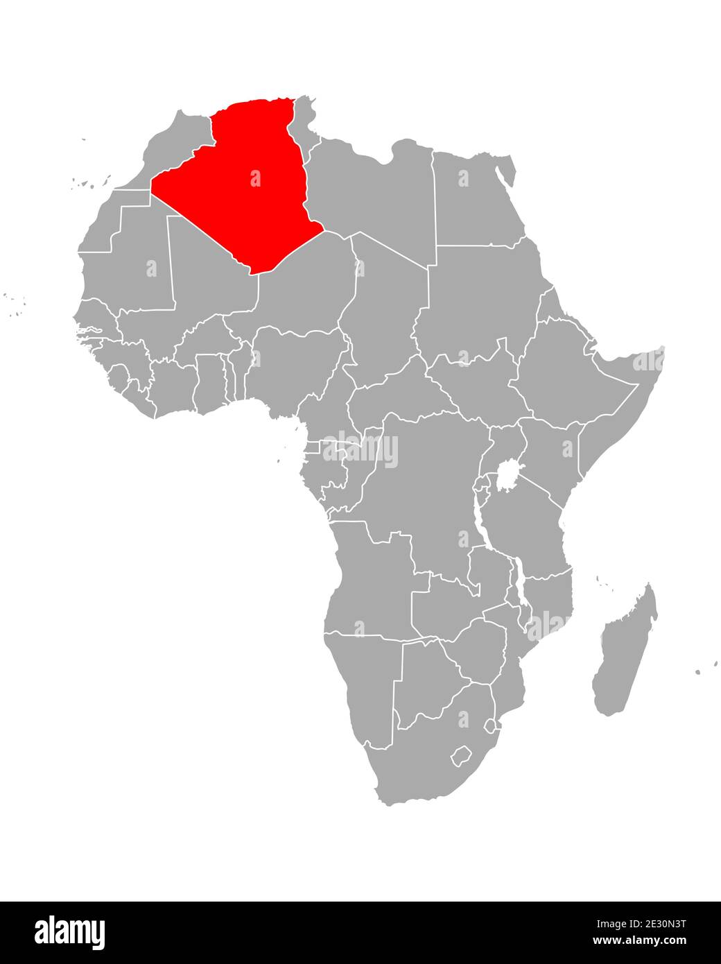Map of Algeria in Africa Stock Photo - Alamy