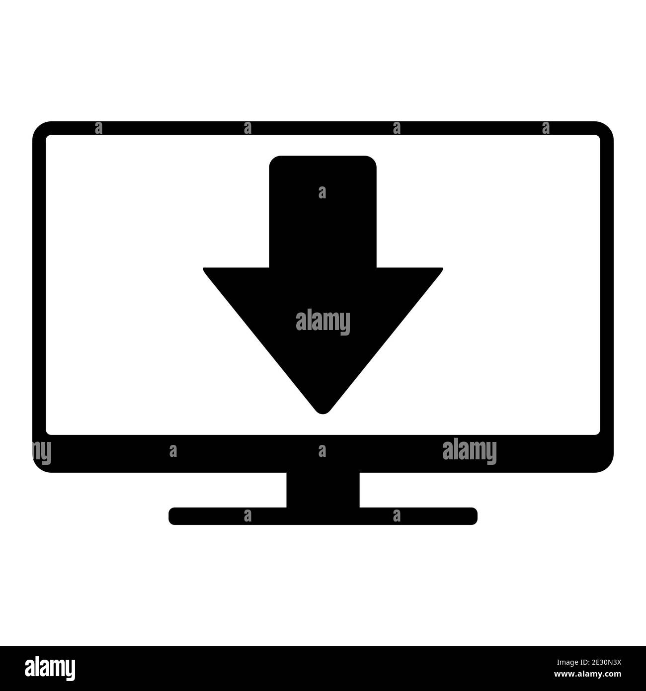 Down arrow and screen Stock Photo - Alamy